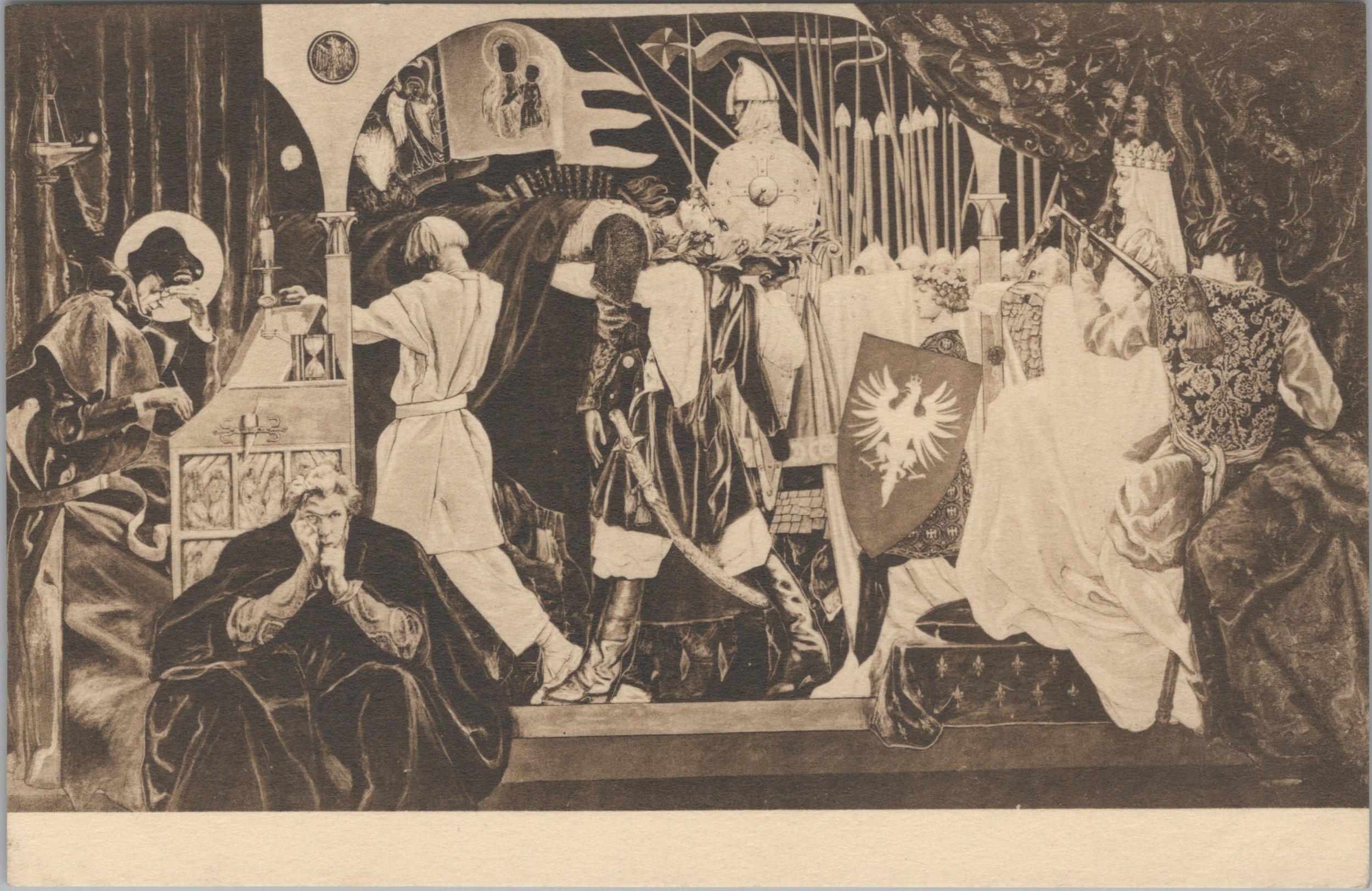 Poland in History mural by Jan Henryk de Rosen in the Polish Pavilion ...