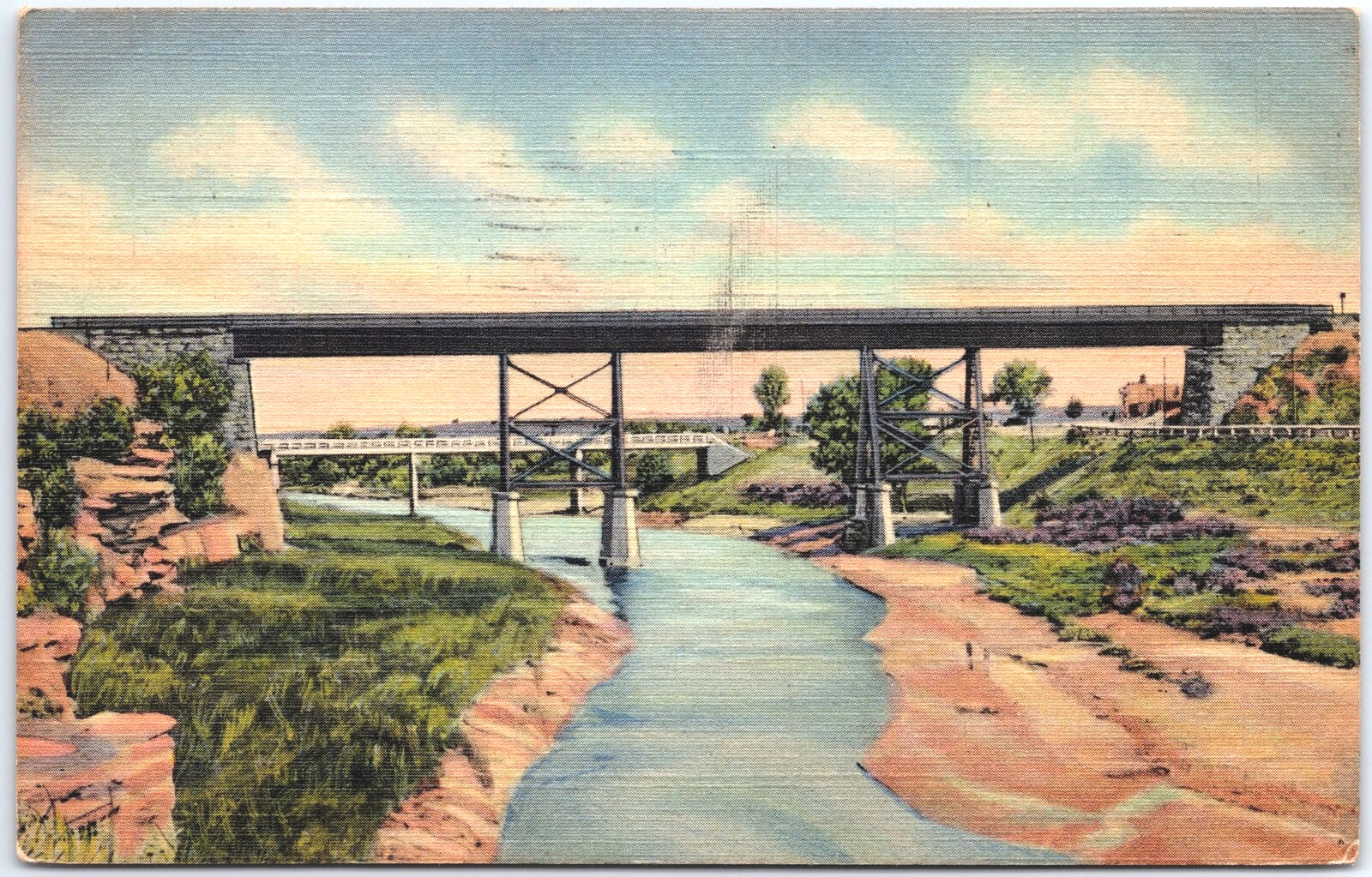 Vintage Postcard TWO Bridges Over the Pecos River at Santa Rosa New ...