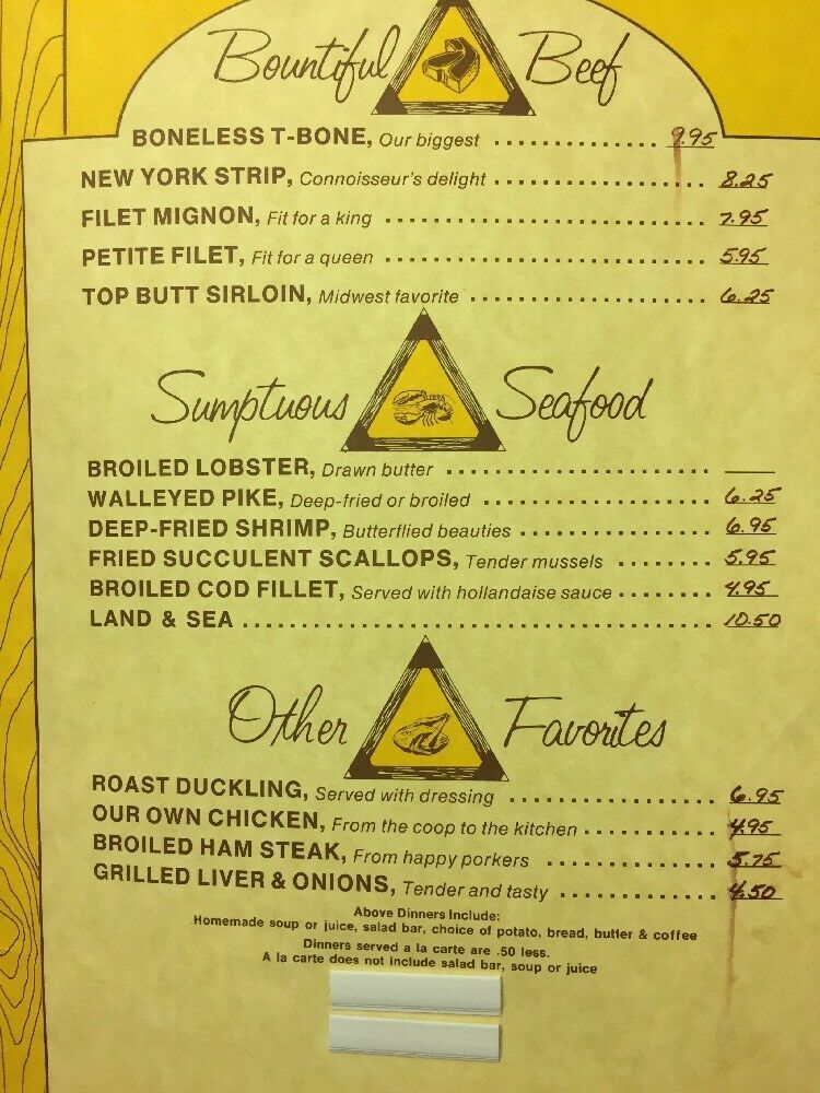 Vintage 70s THE RAFTERS Restaurant Menu Motor Inn NEW LISBON Wisconsin ...