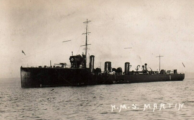 RPPC Photo British Royal Navy WWI HMS Martin Destroyer c.1910 | Other ...