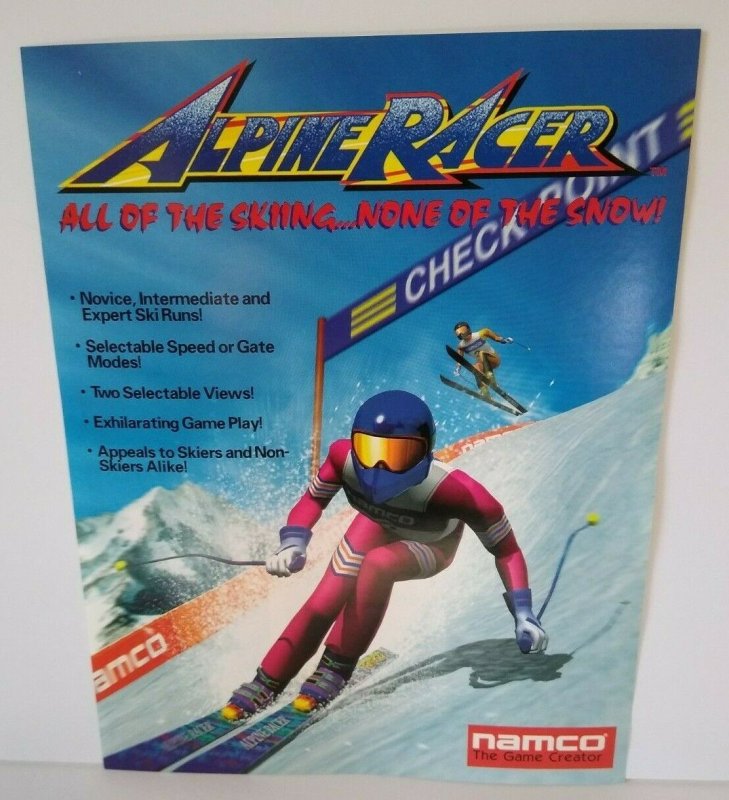 Alpine Racer Arcade FLYER Original 1995 NOS Video Game Skiing Sport ...