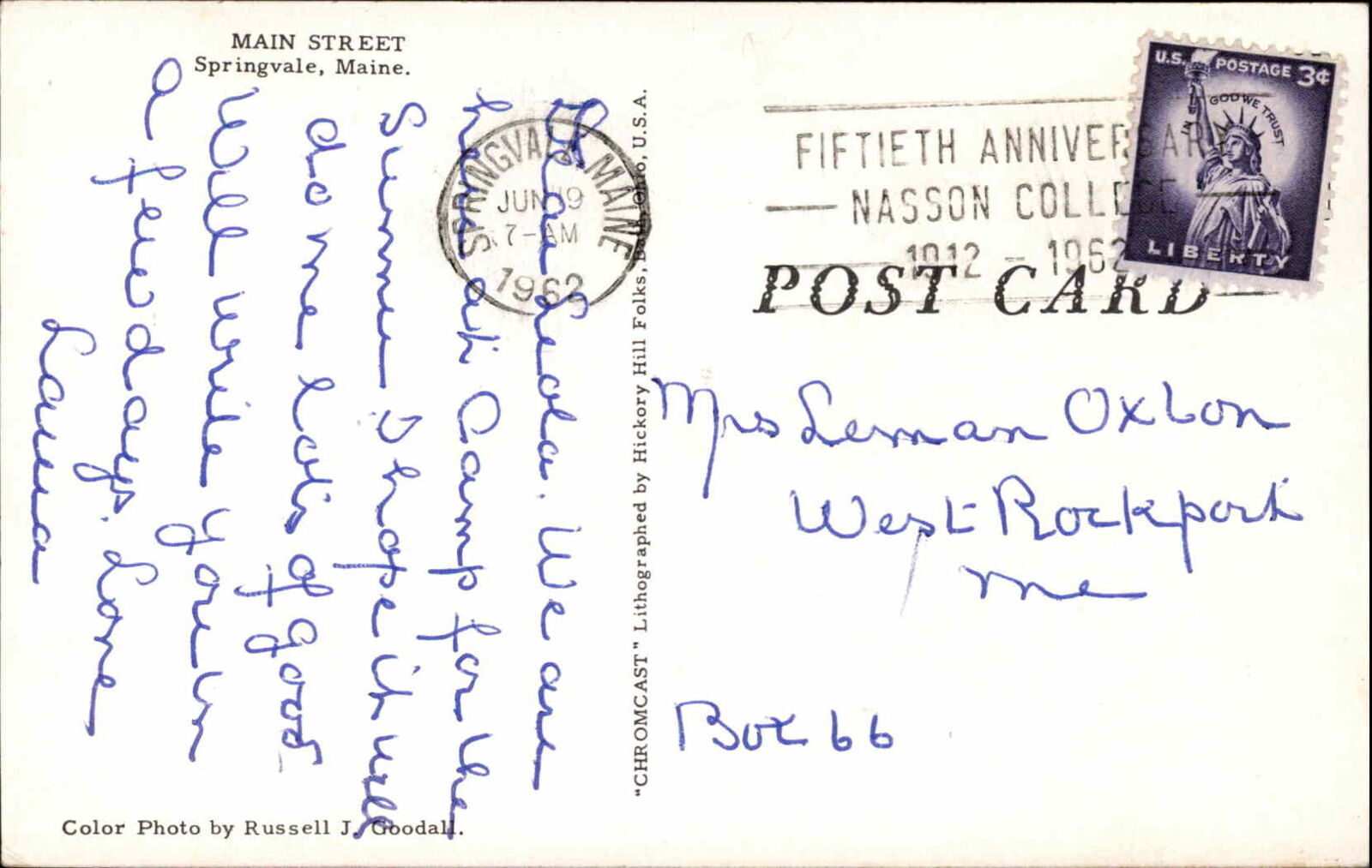 Springvale Maine ME Main Street Hood Ice Cream Sign Cars c1950s-60s ...