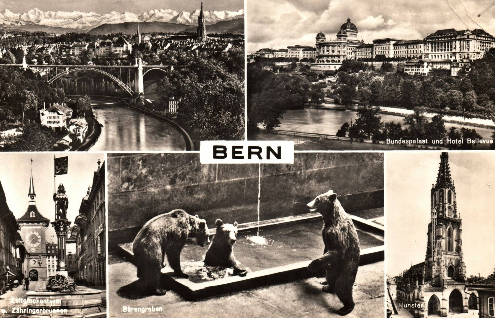 Vintage Postcard Multiple Real Photo Images of Bern Switzerland Early ...