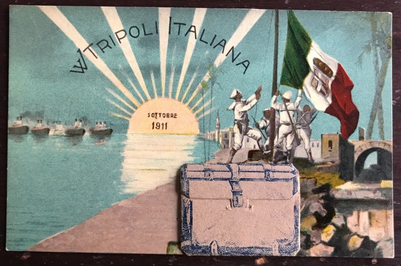 Libya~Sun on Italian Tripolitania-Raising Flag-Saddle Bag-Images Strip ...