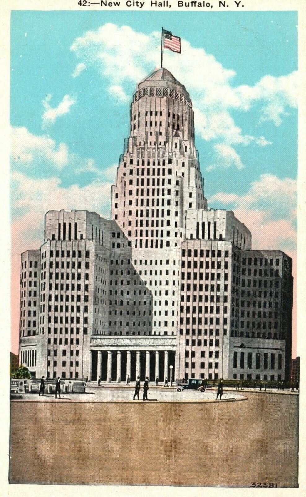 Buffalo NY-New York, New City Hall High Rise Building, Vintage Postcard ...