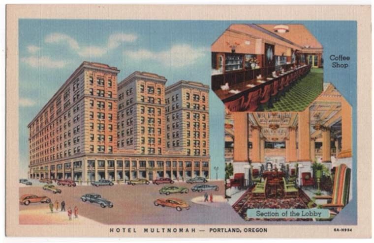 Portland, Oregon, Early Views of The Hotel Multnomah | United States ...