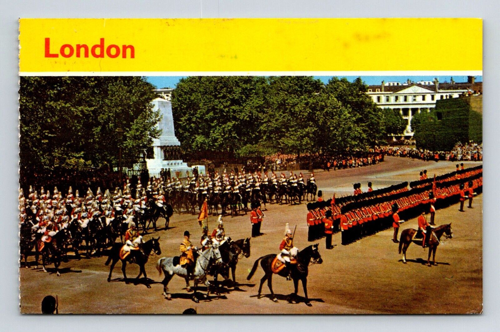 London England Trooping Colour Horse Guards Parade Postcard PM WOB Note ...