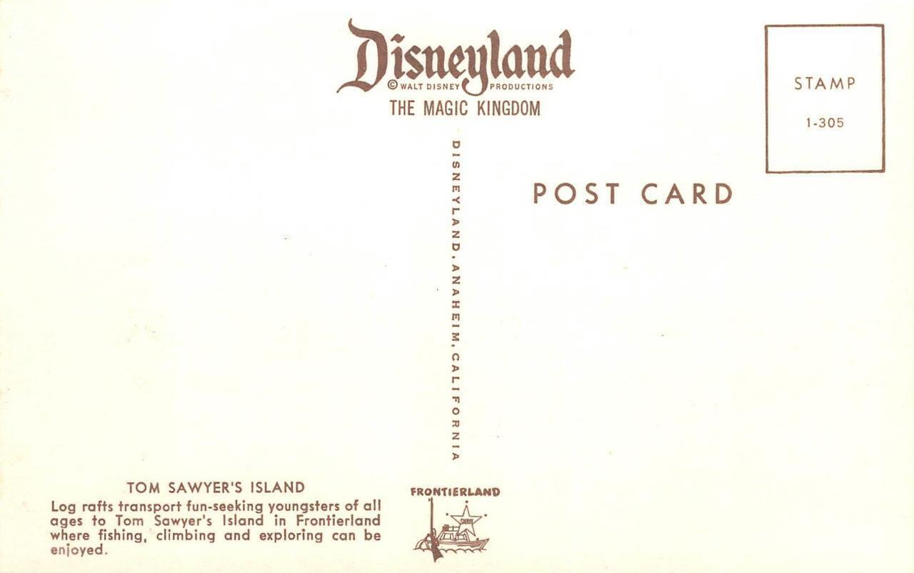 TOM SAWYER'S ISLAND Log Rafts DISNEYLAND Frontierland c1960s Vintage ...