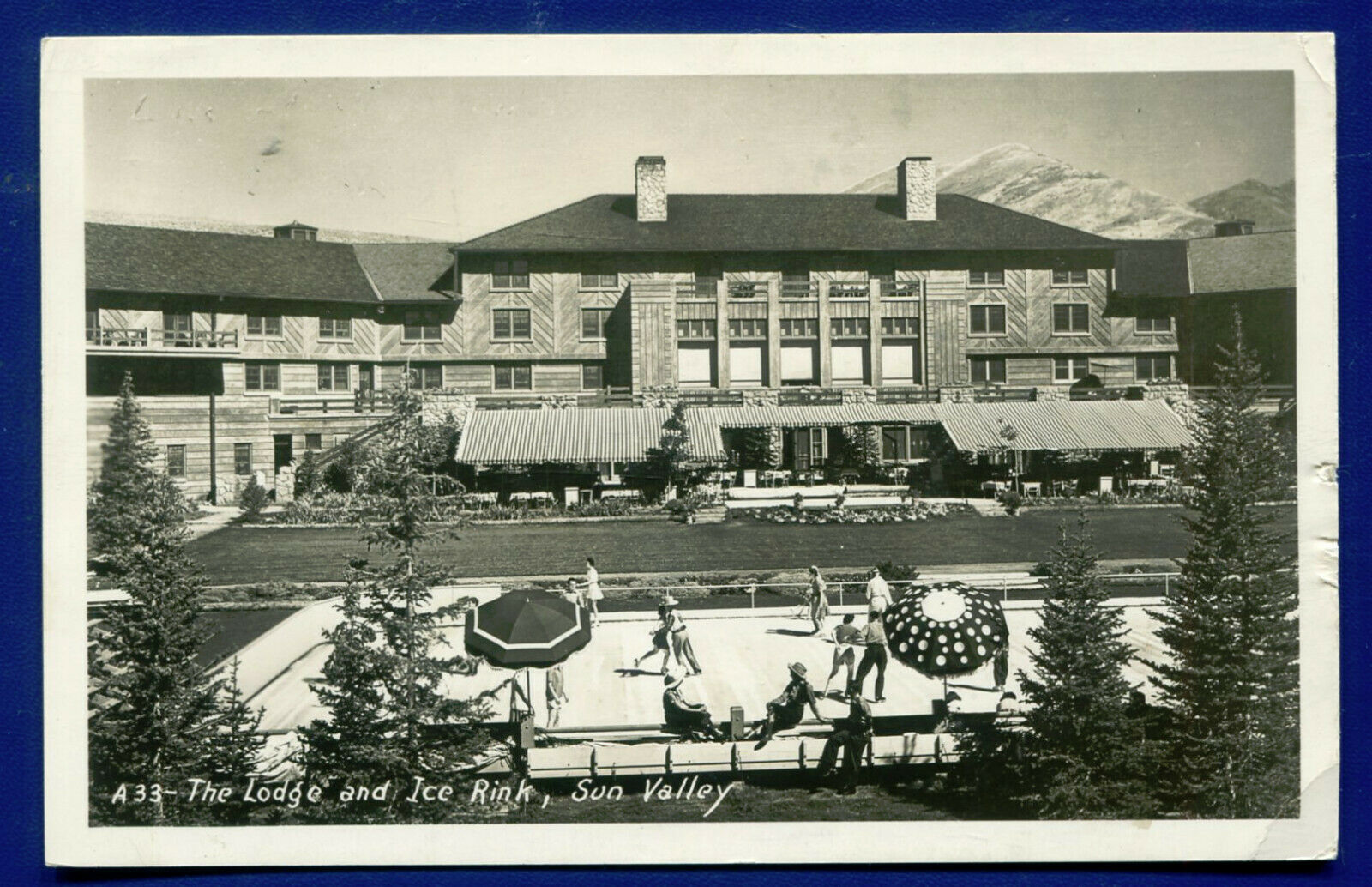 Sun Valley Idaho id The Lodge Ice rink real photo postcard RPPC ...