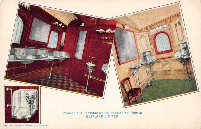 Overland Limited Railroad Dressing Rooms Train Car Interior Bathroom PC ...