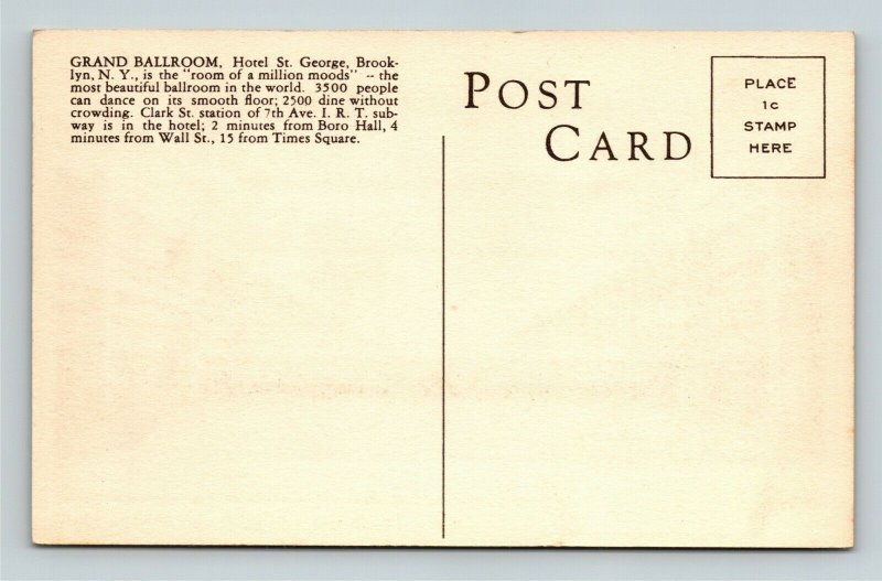 Brooklyn, NY-New York, Hotel St. George, Grand Ballroom, Vintage ...