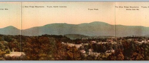 5 Panel Hand Colored Blue Ridge Mountains Tryon North Carolina Postcard ...