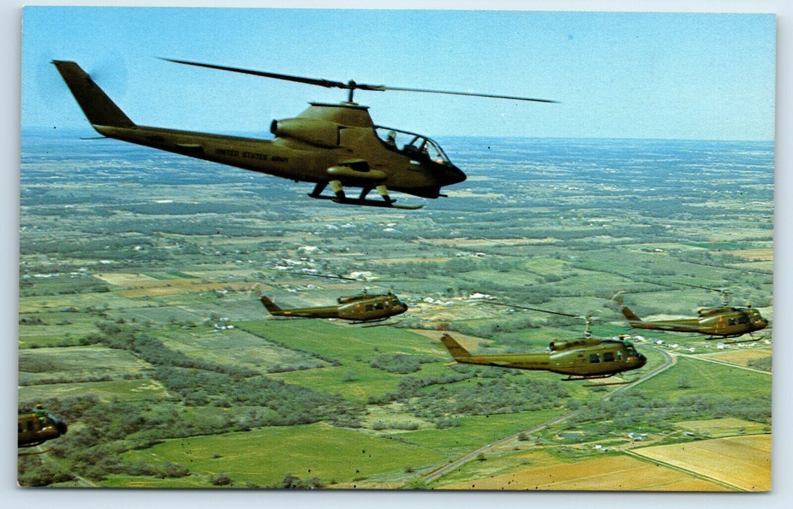 Postcard Troop-carrying UH-1D "Hueys" UH-1B Fire Support US Army ...