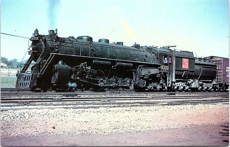 Postcard~Grand Trunk Western Railroad~Steam Locomotive~Pontiac, MI ...