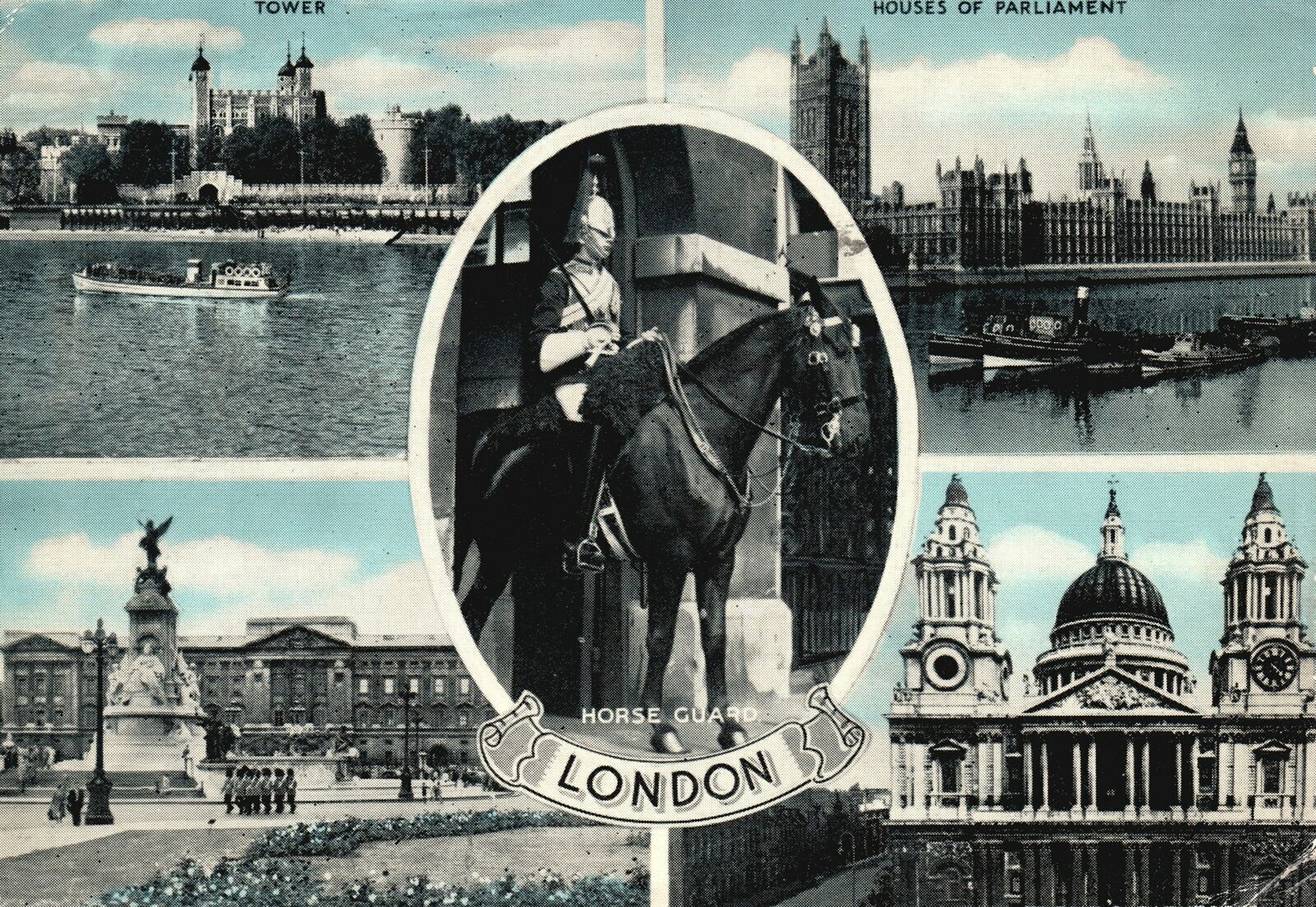 Vintage Postcard 1957 Multi View Famous Landmark Places London England ...