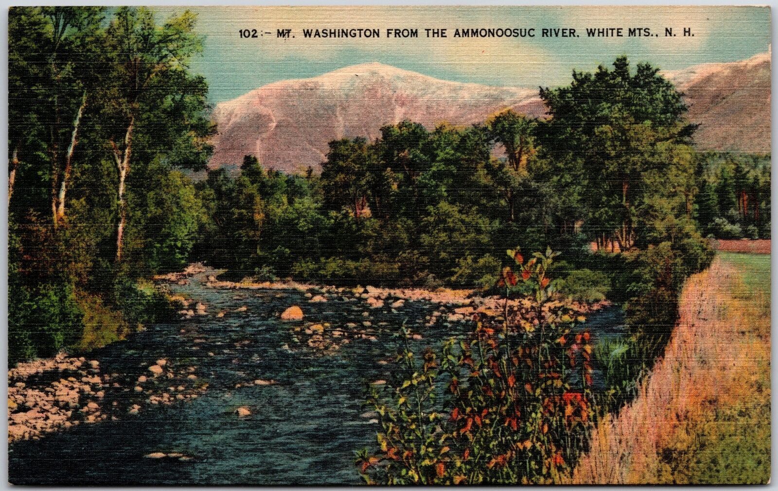 Mt. Washington Fron the Ammonoosuc River White Mountains New Hampshire ...