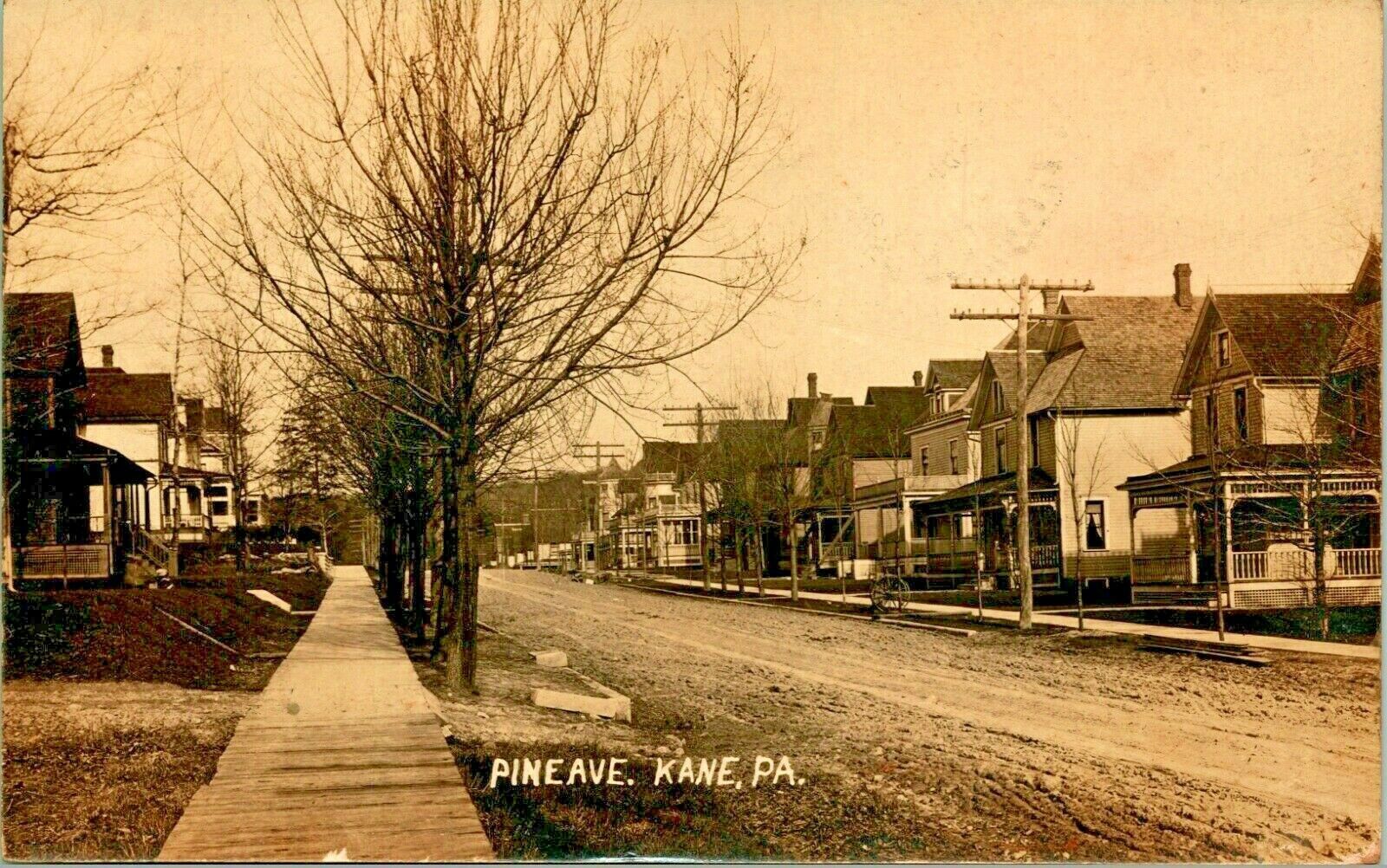 Fred Benson RPPC Dirt Street View Pine Avenue Kane Pennsylvania PA 1907 ...