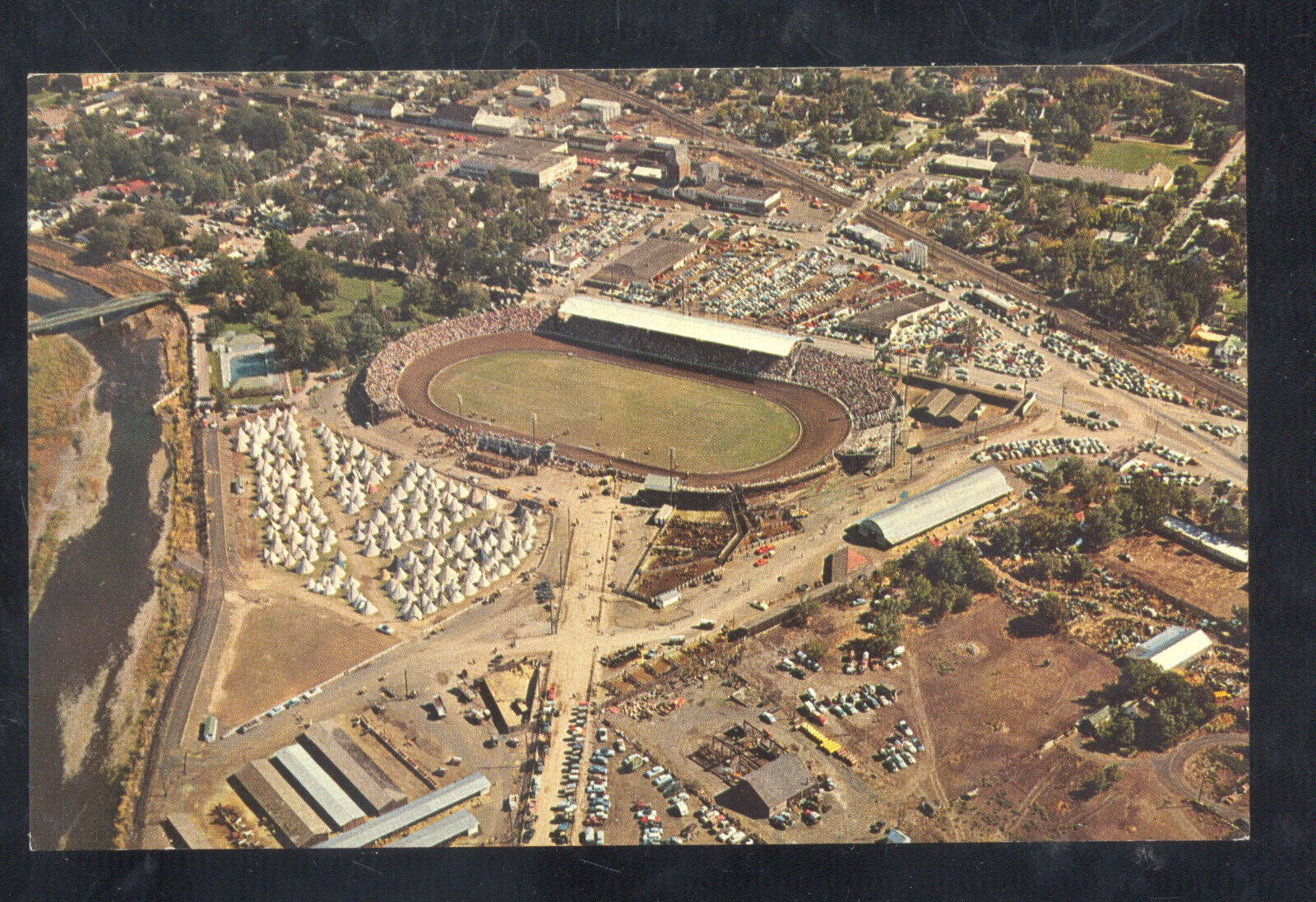 Pendleton Round UP Oregon Rodeo Stadium Birdseye View Vintage Postcard ...