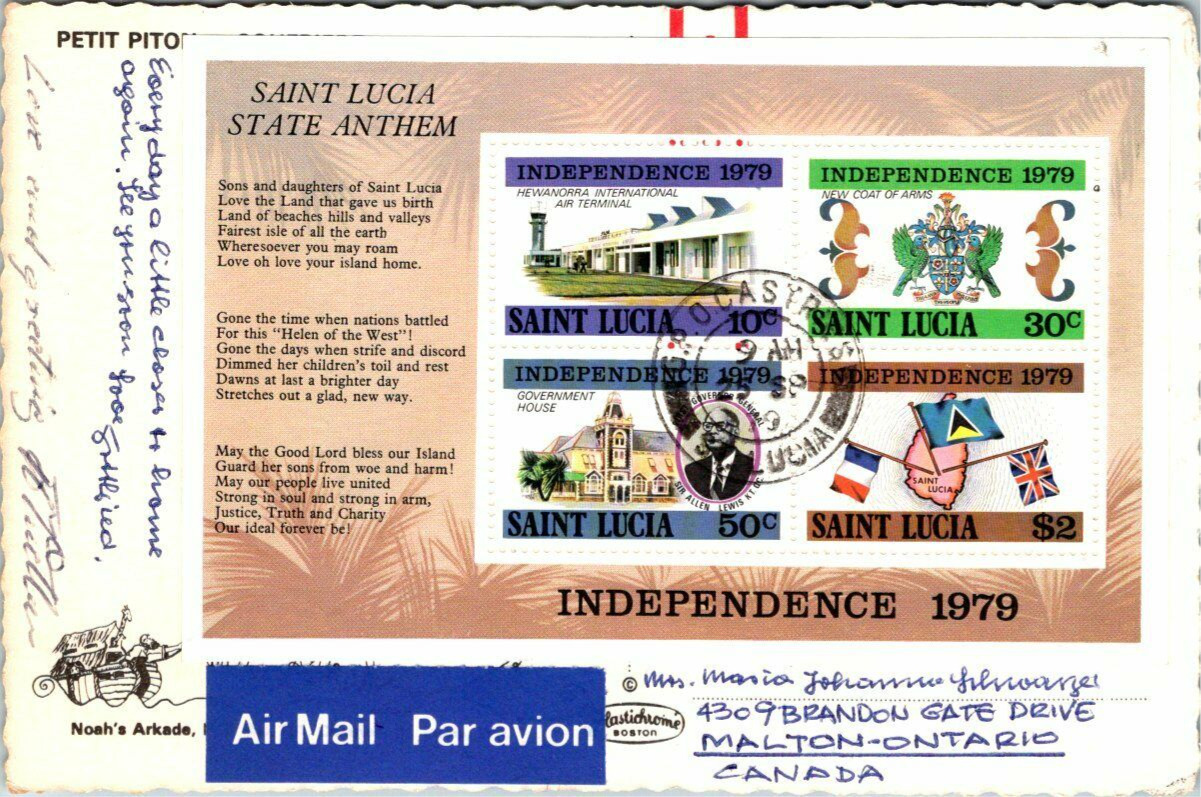 Vintage Continental Size Postcard Petit Piton Soufriere ST. Lucia ...