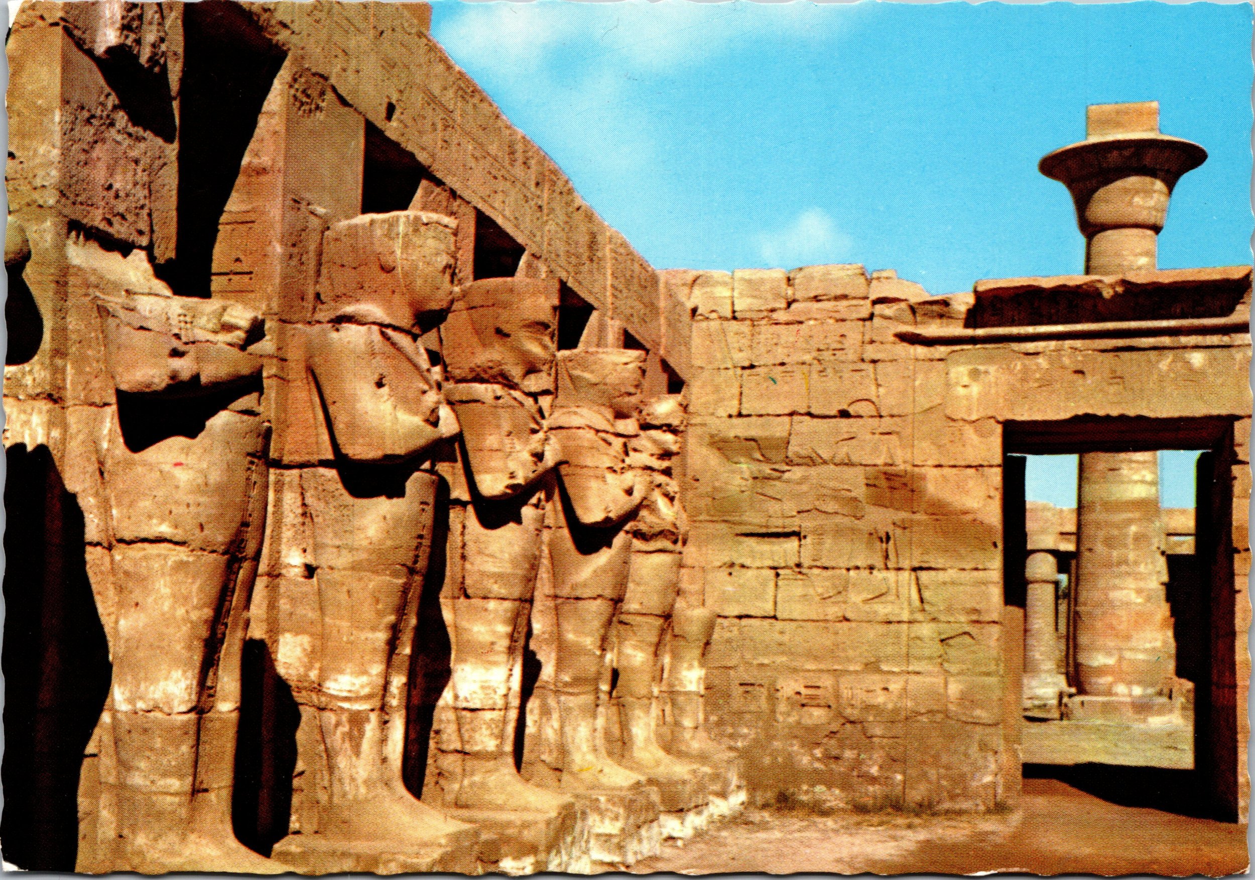 Postcard Egypt Karnak Ramses III Court in the Amon-Ra Temple | Africa ...