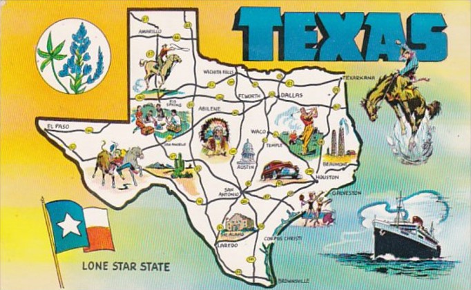 Map Of Texas | Topics - Maps, Postcard / HipPostcard