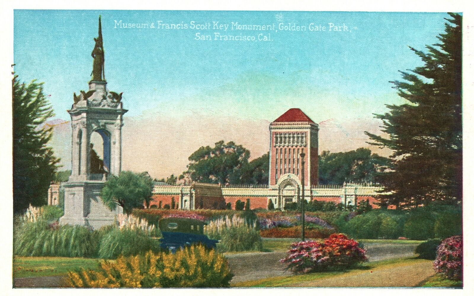 Vintage Postcard Museum & Francis Scott Key Monument San Francisco ...
