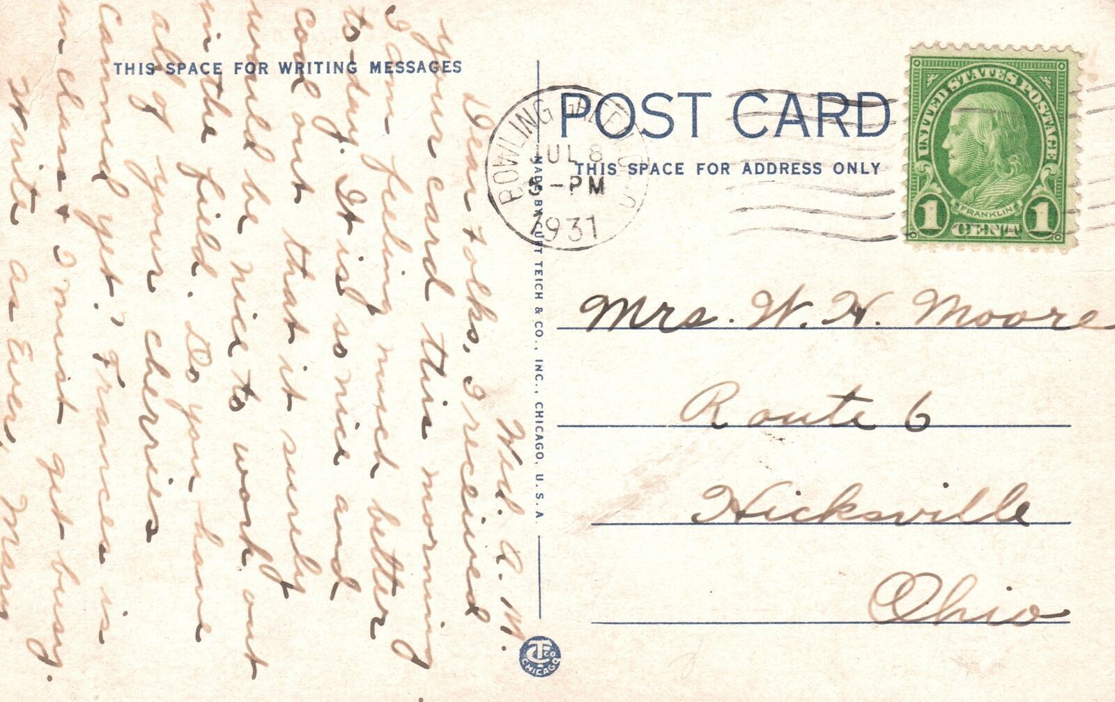 Vintage Postcard 1931 Library State College Campus Building Bowling ...