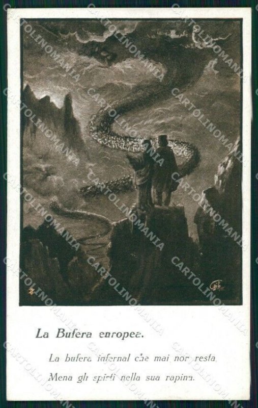 WW1 WWI Propaganda Anti German Garibaldi Italia cartolina postcard ...