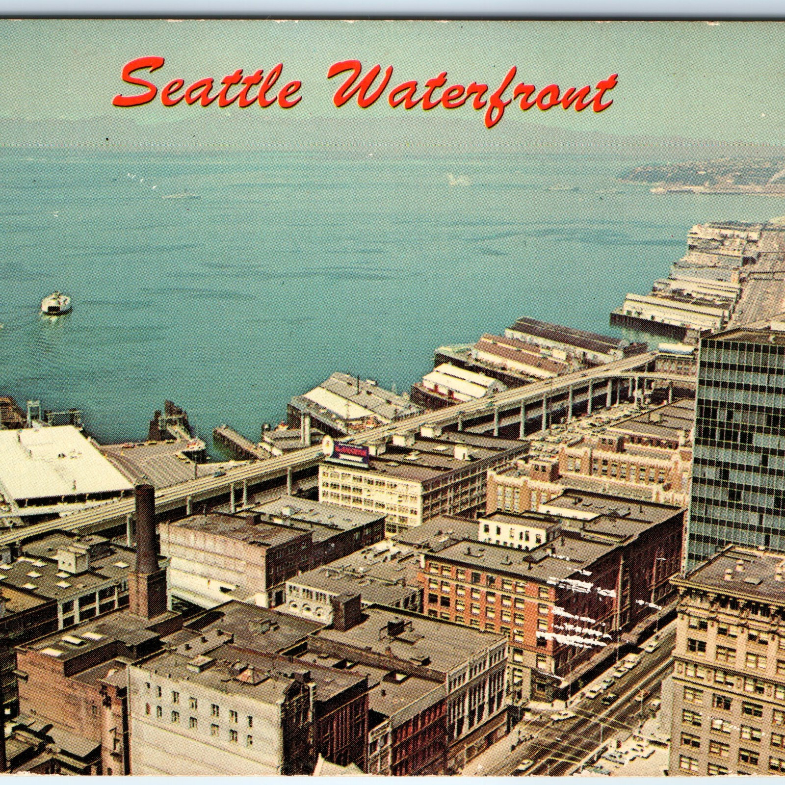 c1960s Seattle WA Downtown Ye Olde Curiosity Shop MV Hyak Ferry ...