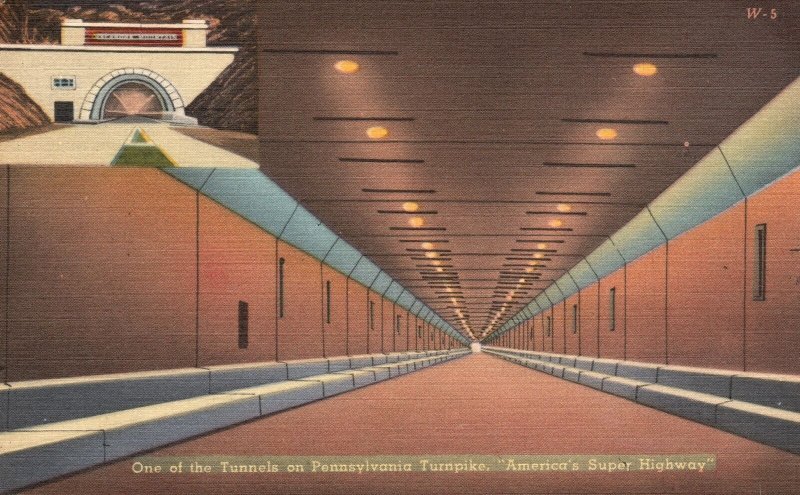 Vintage Postcard 1930s Tunnel Pennsylvania Turnpike Americas Super ... Vintage Postcard 1930s Tunnel Pennsylvania Turnpike Americas Super ...
