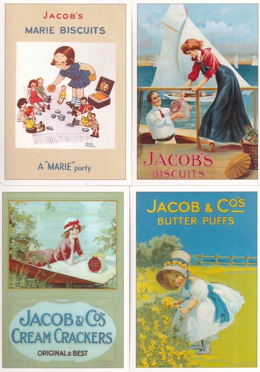 Jacobs Biscuits Butter Puffs Cream Crackers 4 Advertising Postcard s ...