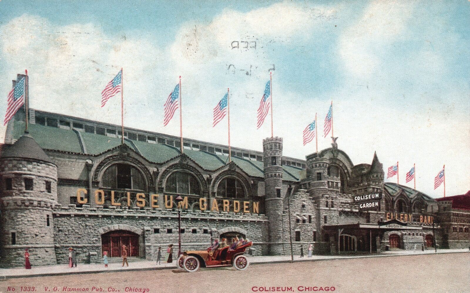 Vintage Postcard 1910's Coliseum Garden Historic Building Chicago ...