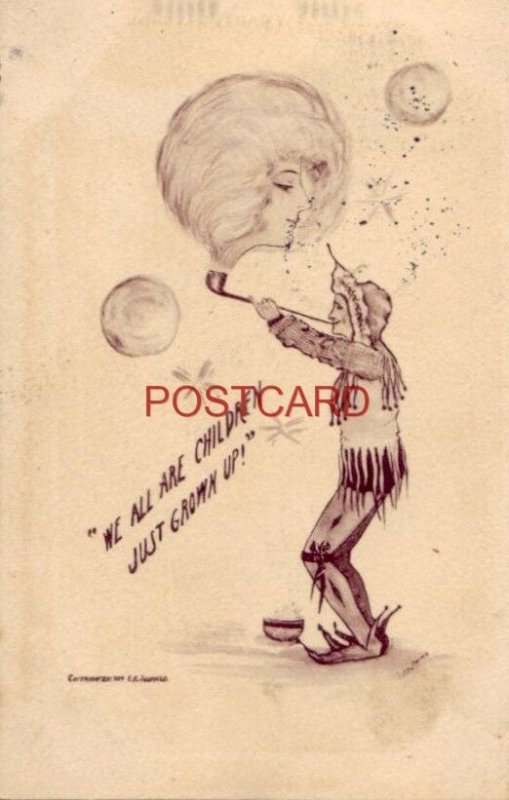 1910 "WE ARE ALL CHILDREN JUST GROWN UP" Cobb Shinn illust. Smoking ...
