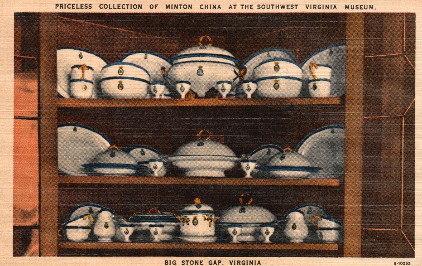 Vintage Postcard 1930's Collection of Minton China at Museum Big Stone ...