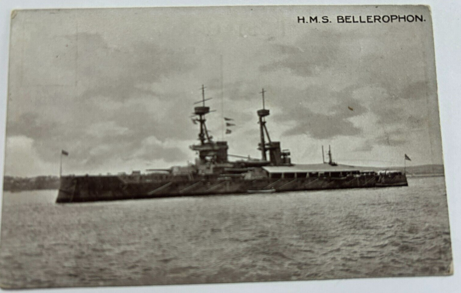 British Royal Navy HMS Bellerophon Dreadnought RPPC c.1910s WWI | Other ...