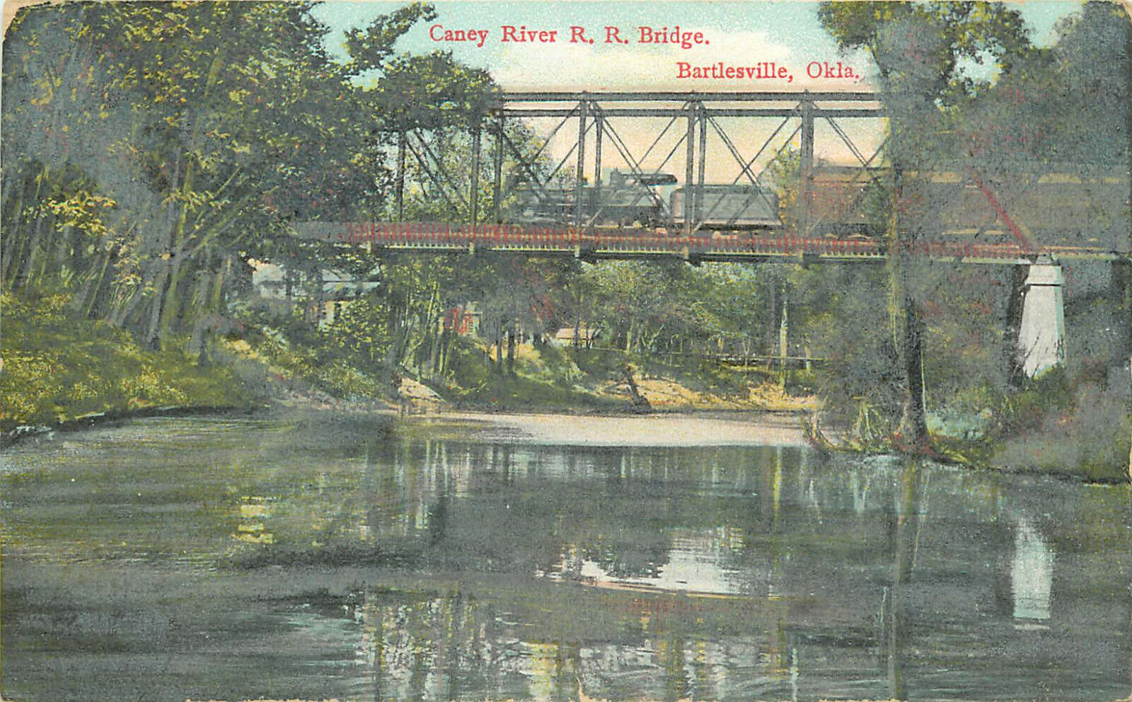 Wheelock Postcard Caney River Railroad Bridge Bartlesville OK ...