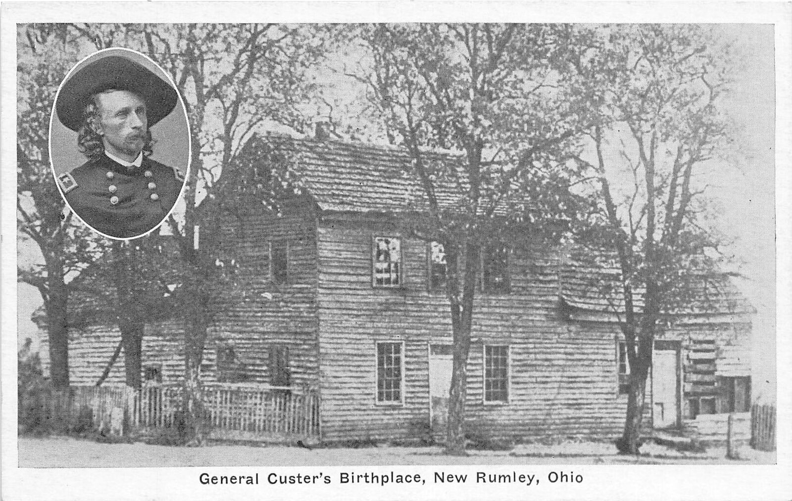 J63/ New Rumley Ohio Postcard c1940 Birthplace of General Custer 125 ...