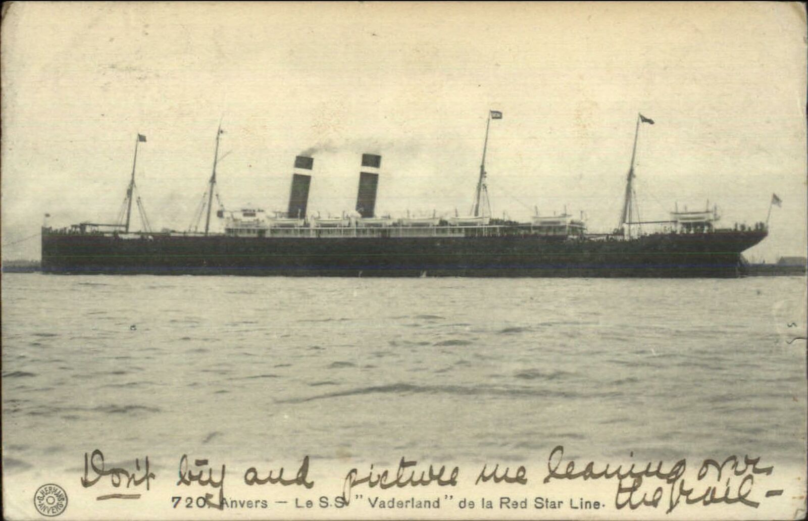 Anvers - Red Star Line Steamship SS Vaderland c1910 Used Postcard ...