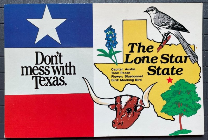 Vintage Postcard 1985 "Don't Mess with Texas" The Lone Star State ...