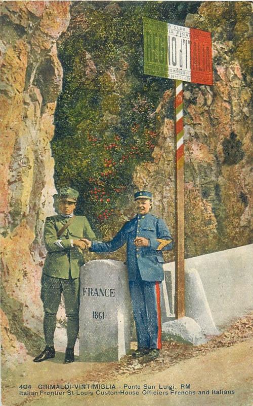 Franco-italian frontier border St-Louis custom house officers Grimaldi ...