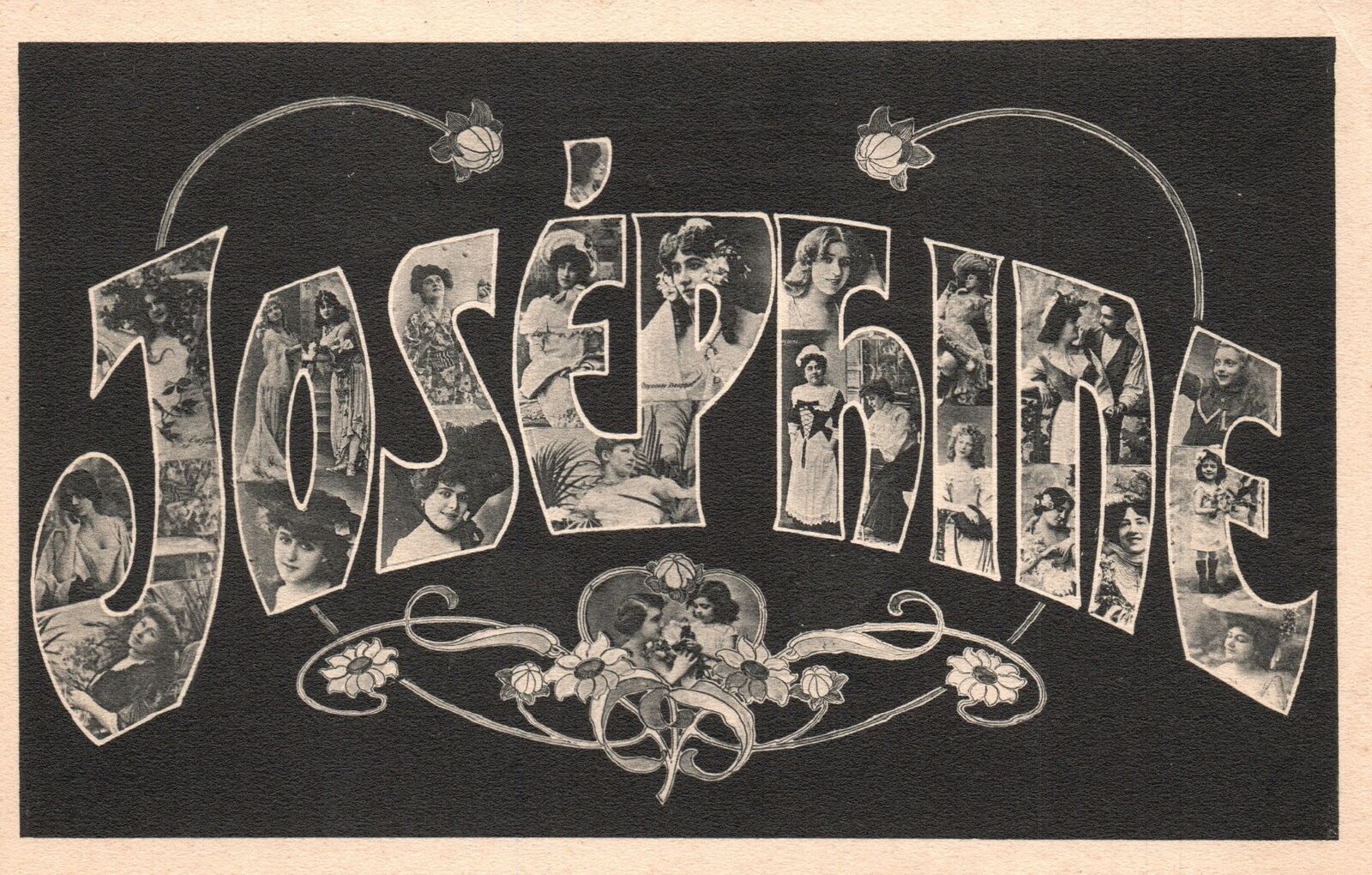 Vintage Postcard Josephine Name Lettering With Pictures On It ...