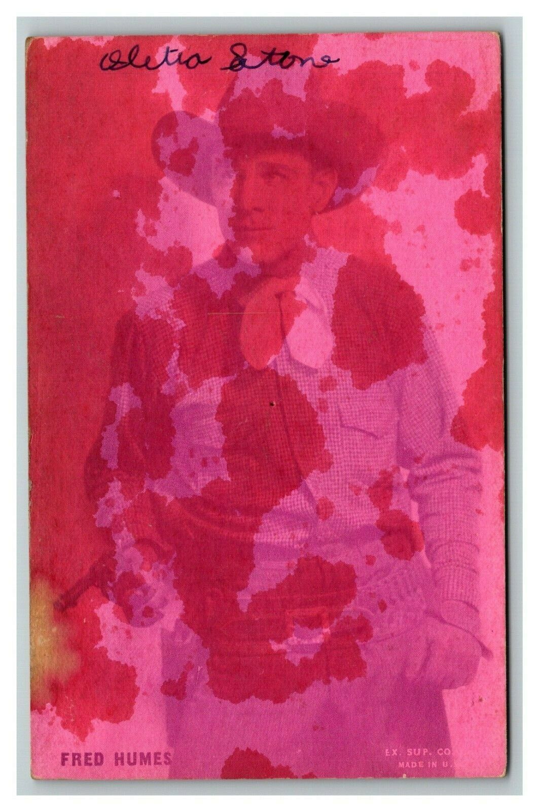 Vintage 1920's Arcade Postcard Fred Humes Holding Gun Dyed Pink ...