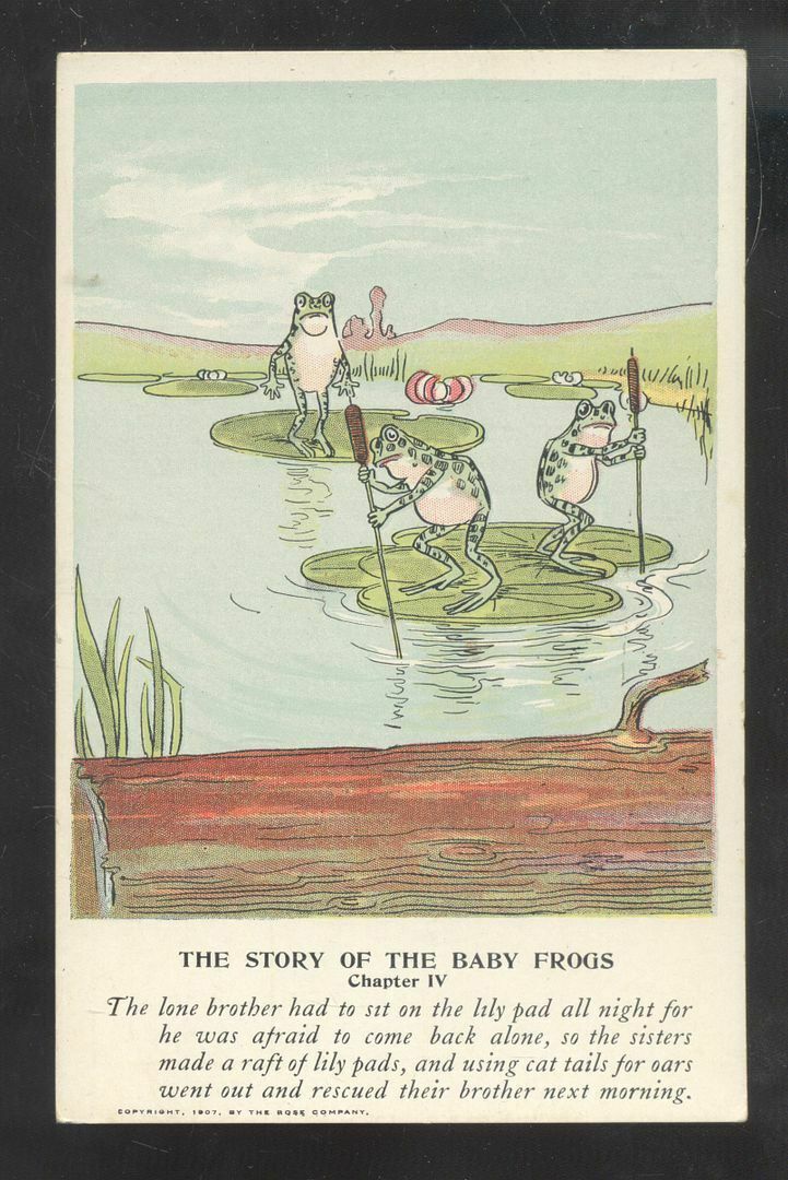 The Story of the Baby Frogs Vintage Frog Poetry Postcard 1907 the Ross ...