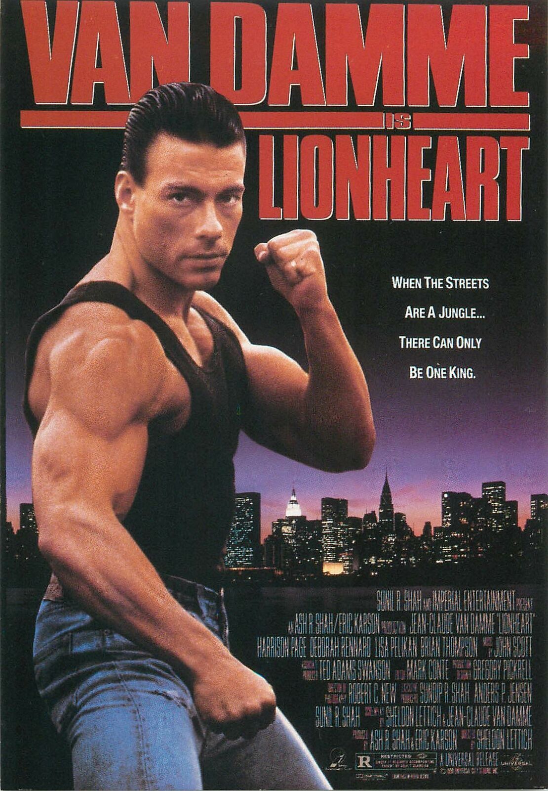 Movie poster advertising postcard Lionheart Jean Claude Van Damme ...