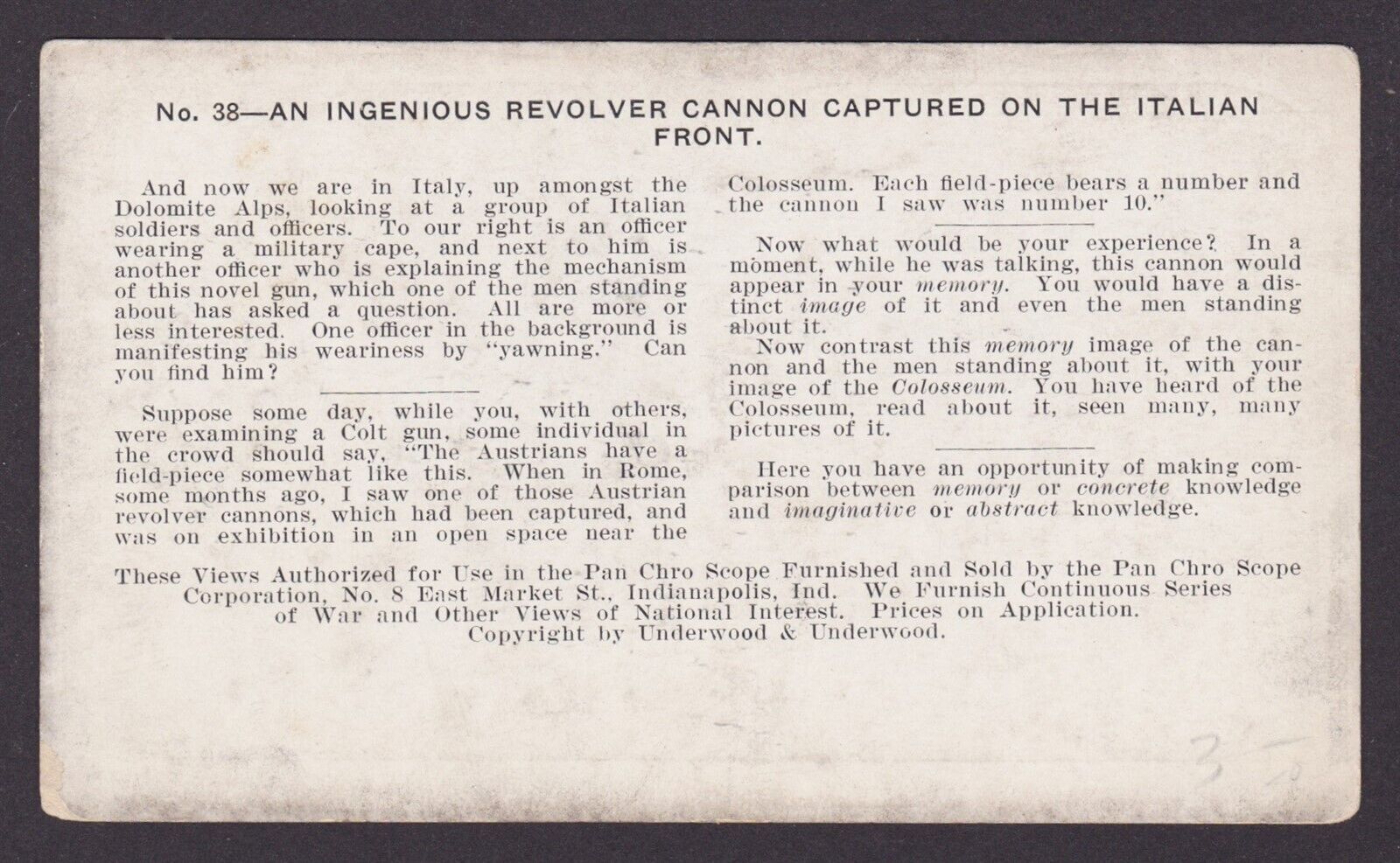 GREAT BRITAIN, Postcard, An revolver cannon, Stereophoto, WWI | Other ...