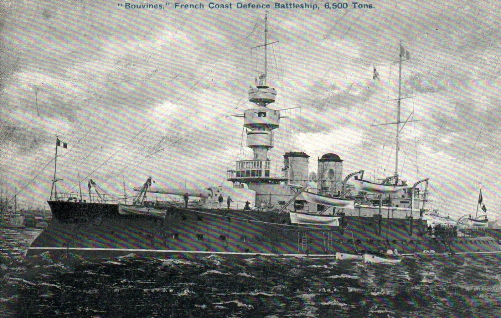 Imperial French Navy Battleship 6500 Ton Bouvine Along French Coast ...