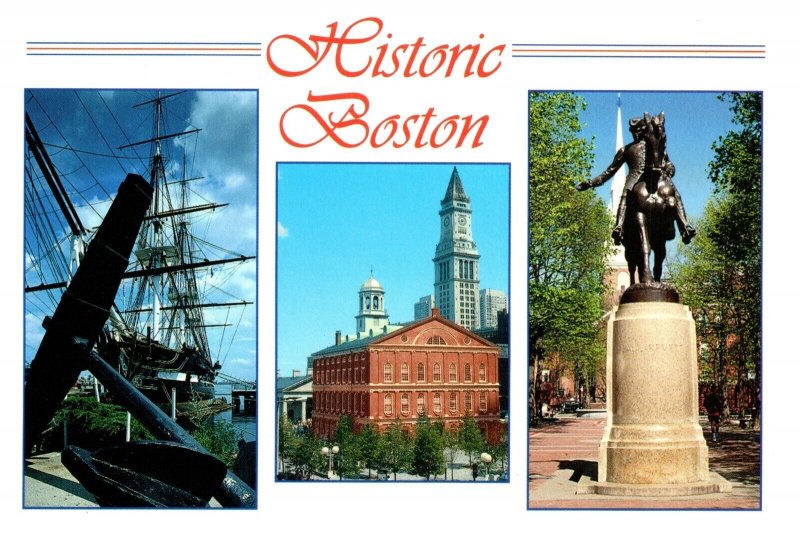 Boston Massachusetts Multi View Historic Landmarks Chrome UNP Postcard ...