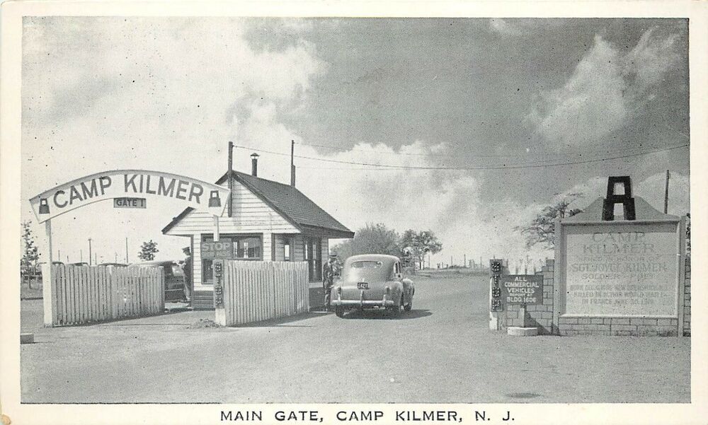 WWII era Postcard Main Gate Camp Kilmer NJ Military US Army Guard House ...