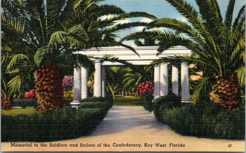 postcard Key West FL - Memorial to the Soldiers and Sailors of the ...