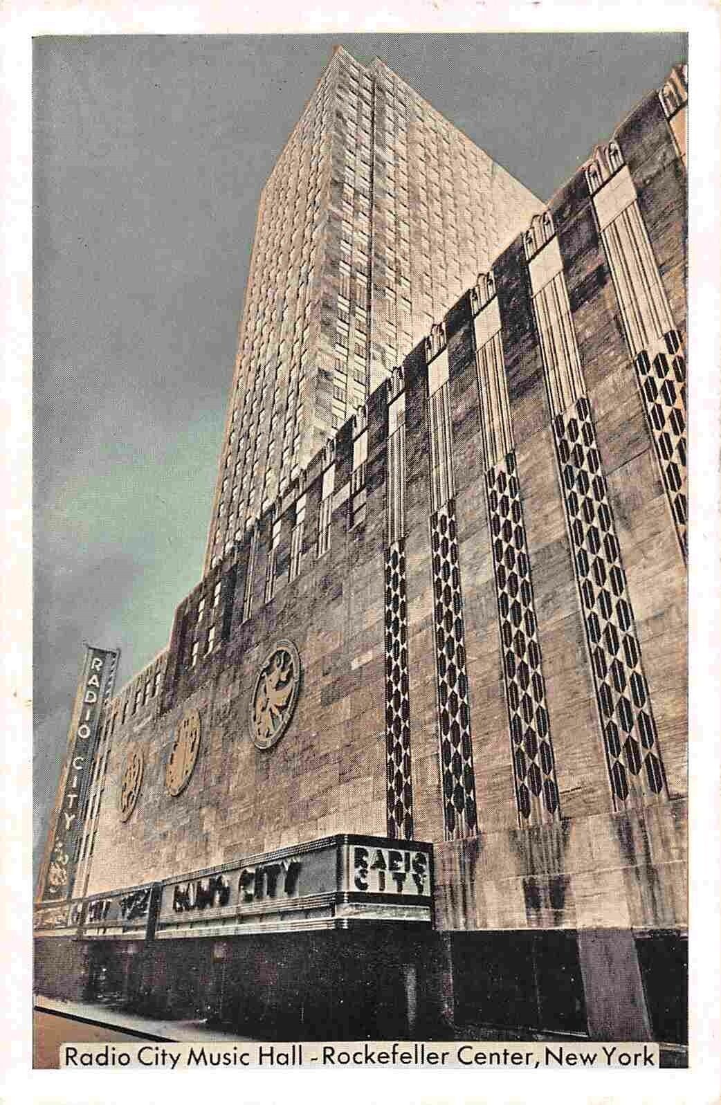 Radio City Music Hall Rockefeller Center New York City 1940 postcard ...